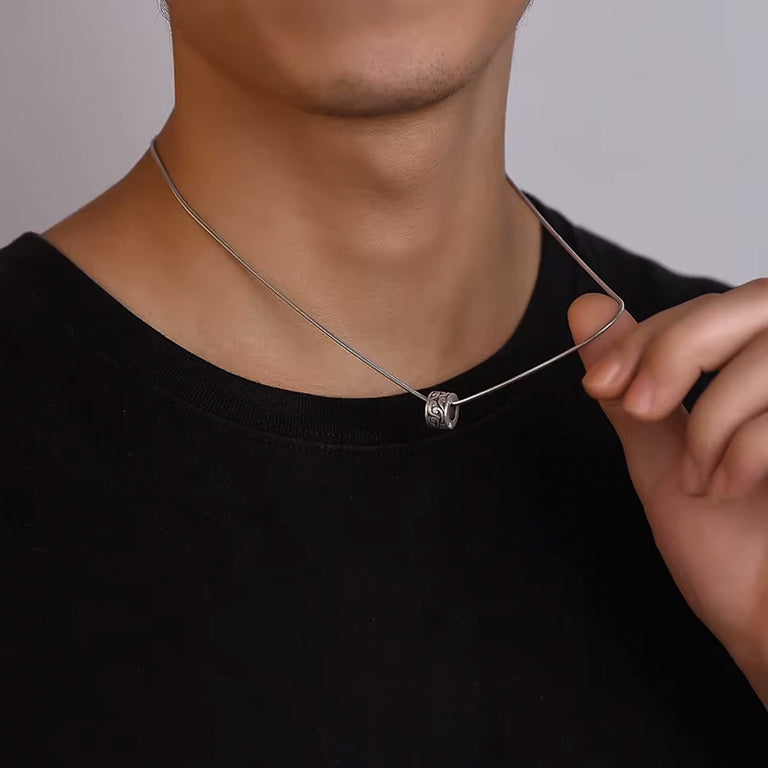 Men's Sterling Silver Snake Necklace Pendant – Innovato Design