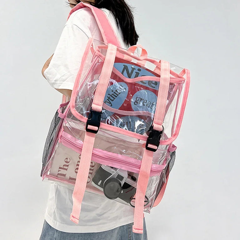 Pink Transparent Waterproof School and Travel Backpack – Innovato Design