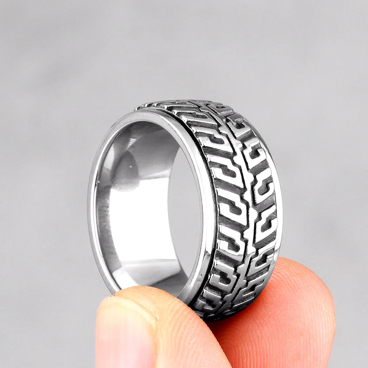 9MM Men's Titanium Rotating Ring Gear Mechanical Spinner – Innovato Design