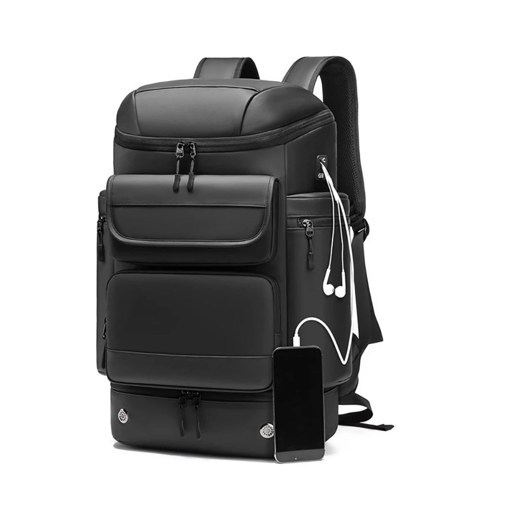 2 in 1 Black 36 to 55 Litre Backpack with Shoe Compartment – Innovato ...