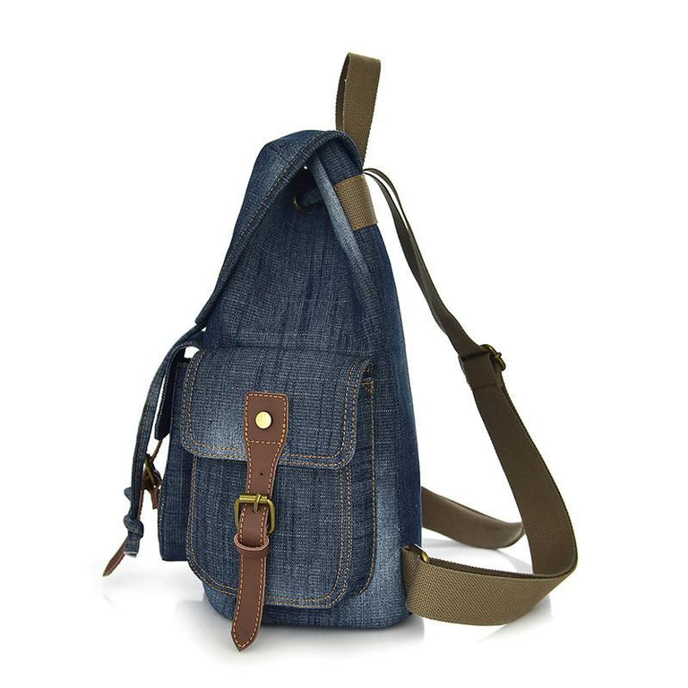 Blue and Green Denim Canvas School 20 to 35 Liter Backpack – Innovato ...
