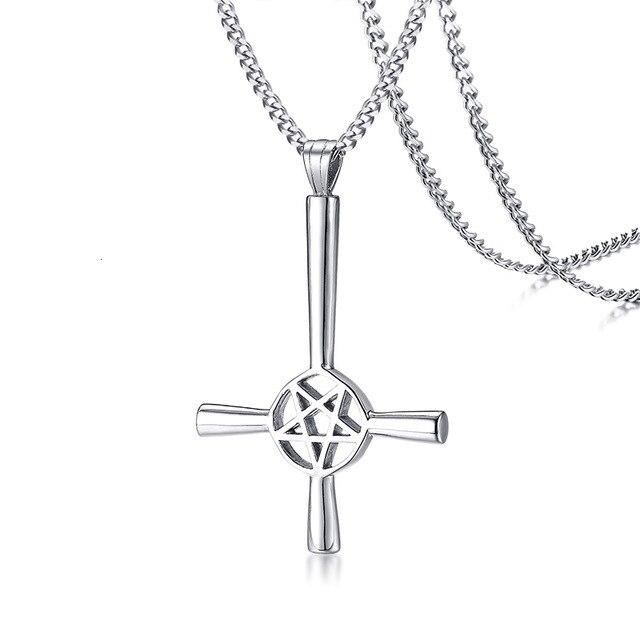 Upside Down / Inverted Pentagram St Peter's Cross Necklace – Innovato ...
