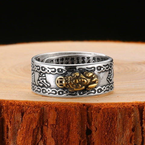 Buddhist Heart Sutra 990 Genuine Silver Adjustable Ring – Innovato Design