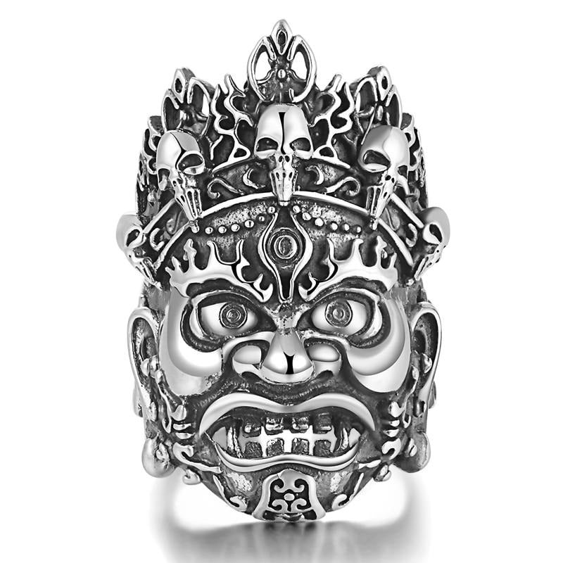 Buddhist Monk 925 Sterling Silver Vintage Steampunk Biker Ring ...