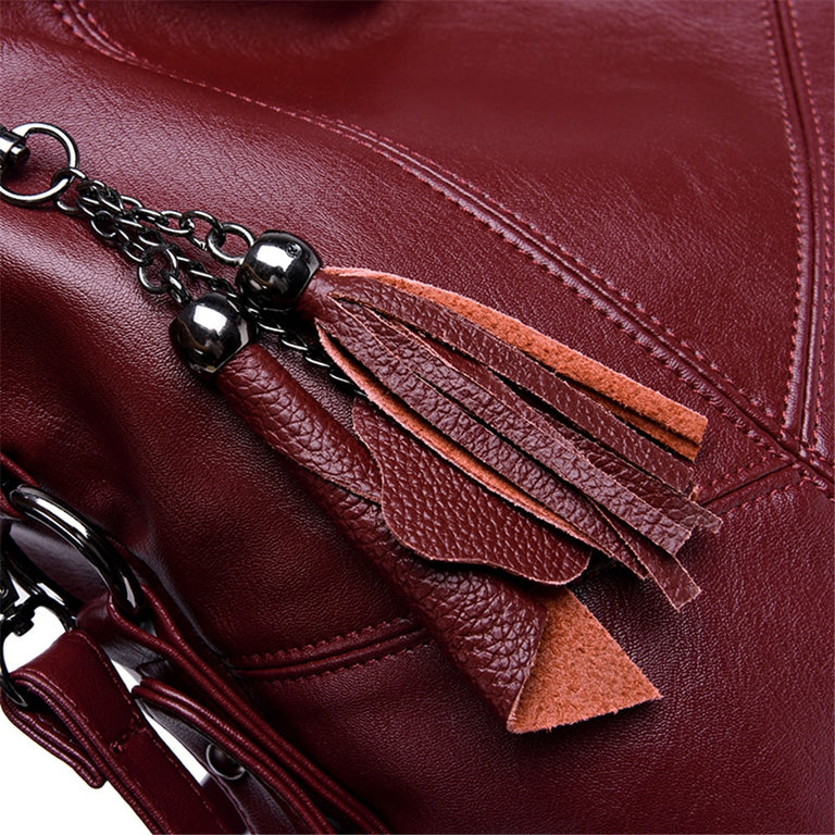 Luxury Designer Tassel Leather Crossbody Bag, Tote Bag and Handbag ...