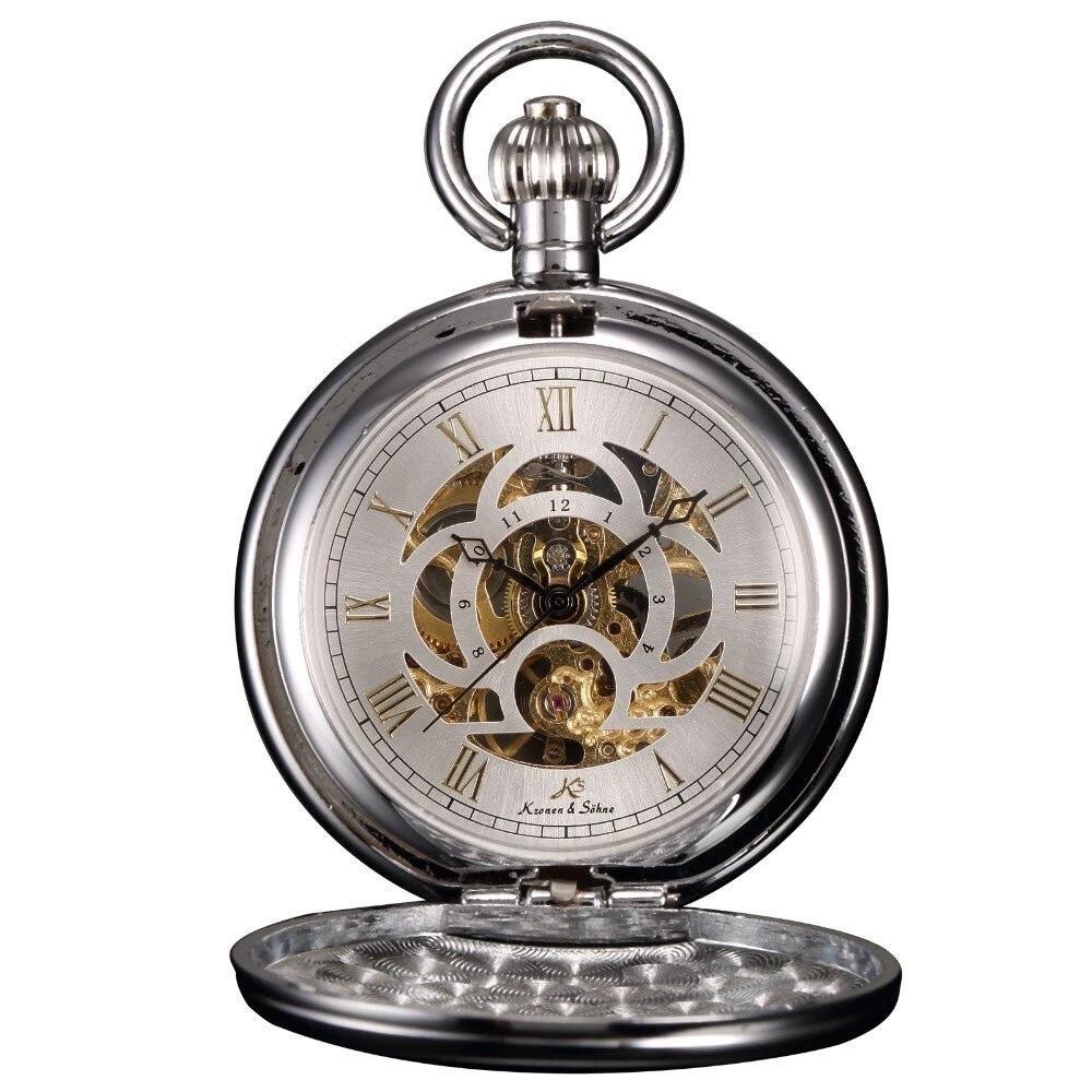 Classic Alloy Mechanical Pocket Watch in Black, Gold, and Silver ...